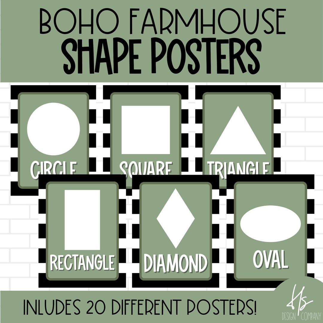 PRINTABLE Boho Farmhouse Shape Posters | Bulletin Board Posters ...