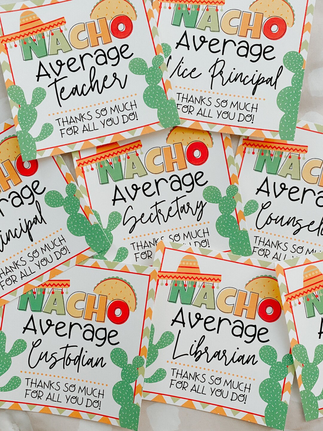 PRINTABLE Nacho Average Teacher Gift Tag Set of 8 | Teacher ...