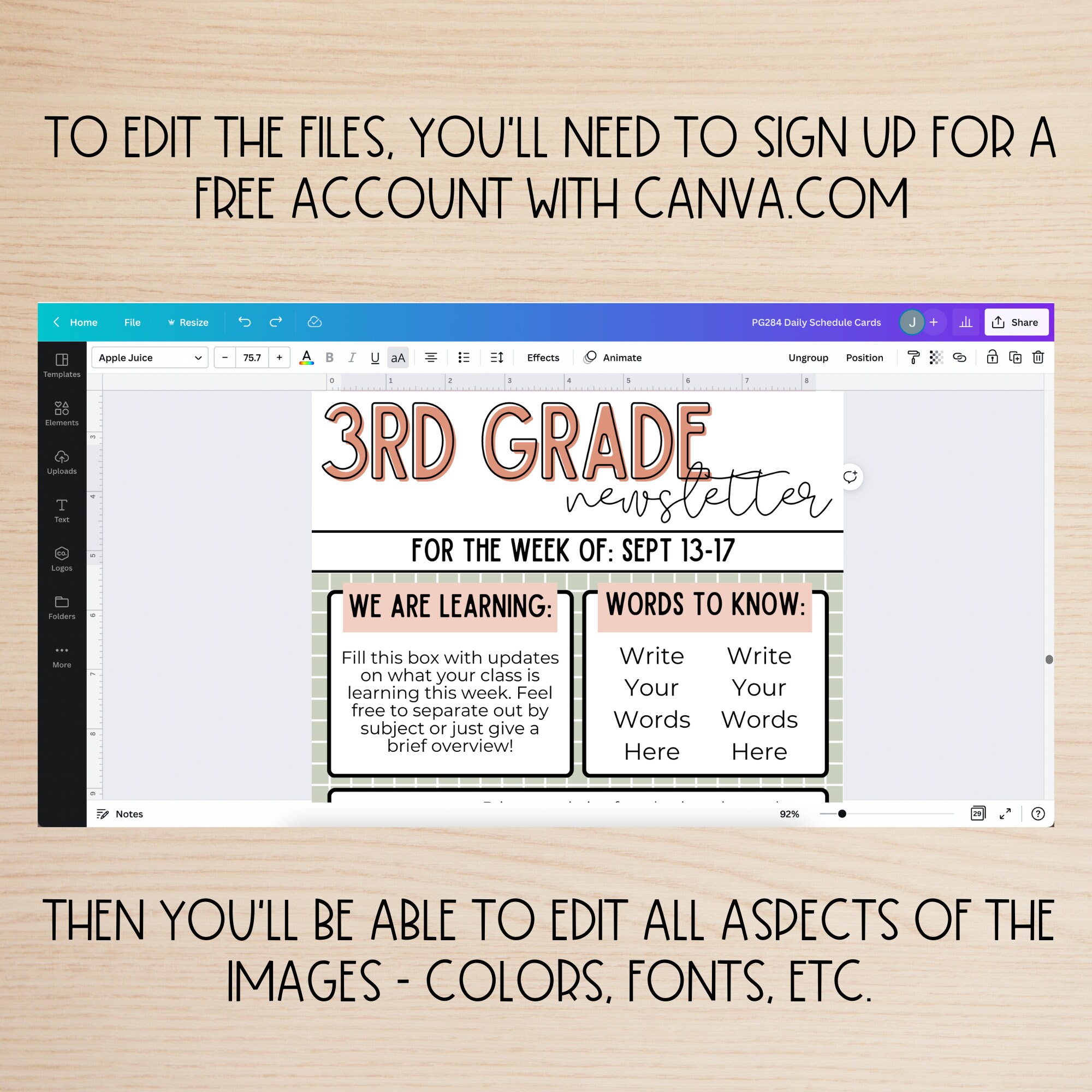 EDITABLE Class Newsletter Templates Boho Farmhouse - Etsy