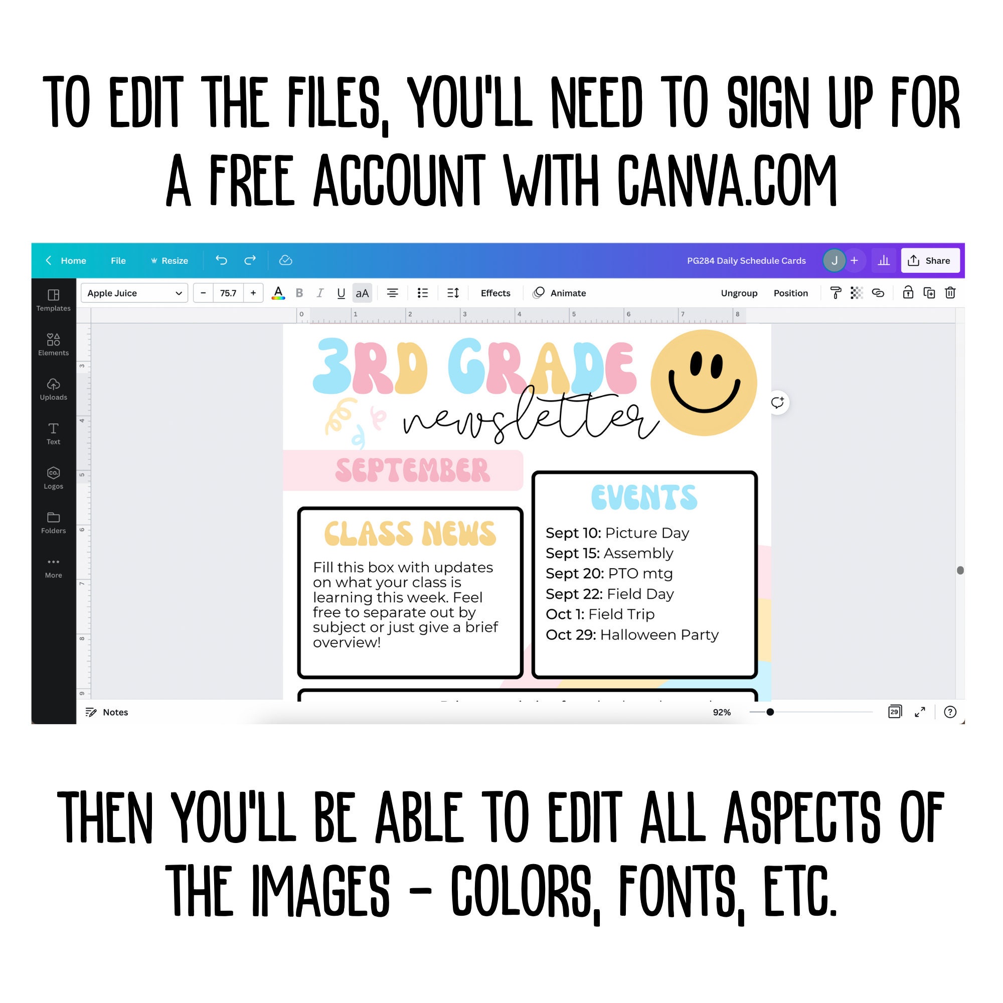 EDITABLE Classroom Newsletter Templates | Sweet & Groovy | Elementary ...
