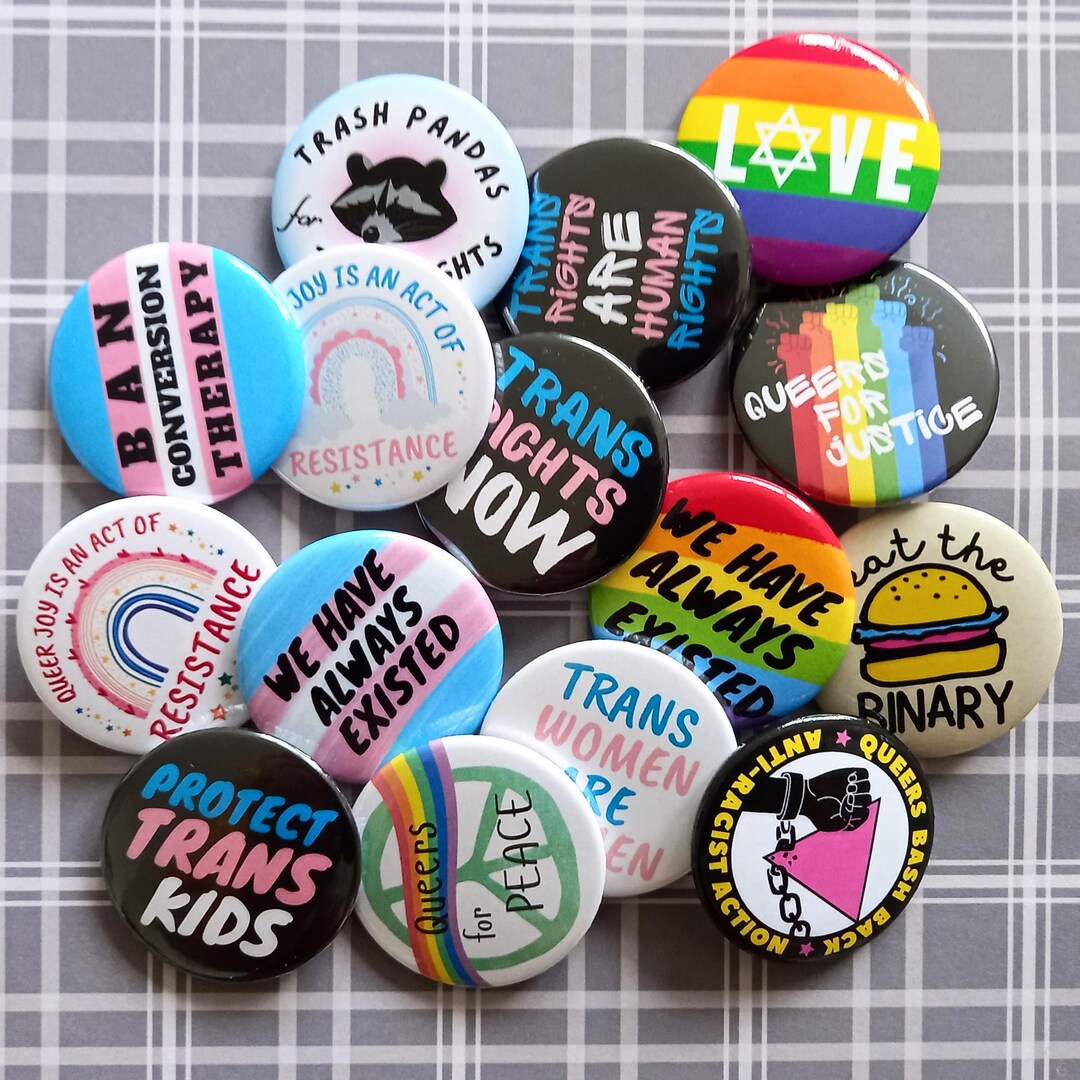 LGBT Protest Badges - 38mm - Queer History | Trans Rights | LGBT Rights ...
