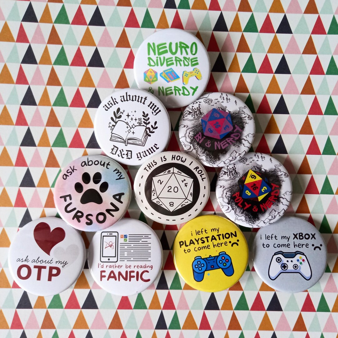 Nerdy Badges - 38mm - Fanfiction | Dnd | Video Games | Furries | Fandom ...