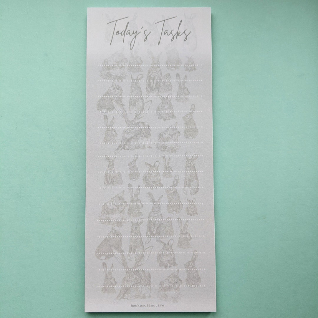 Rabbit Task List | To-do List | Arty Monochrome Classy List Pad ...