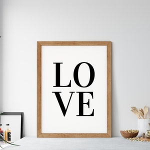 Love Print Printable Art Typography Home Decor Instant Digital Download ...