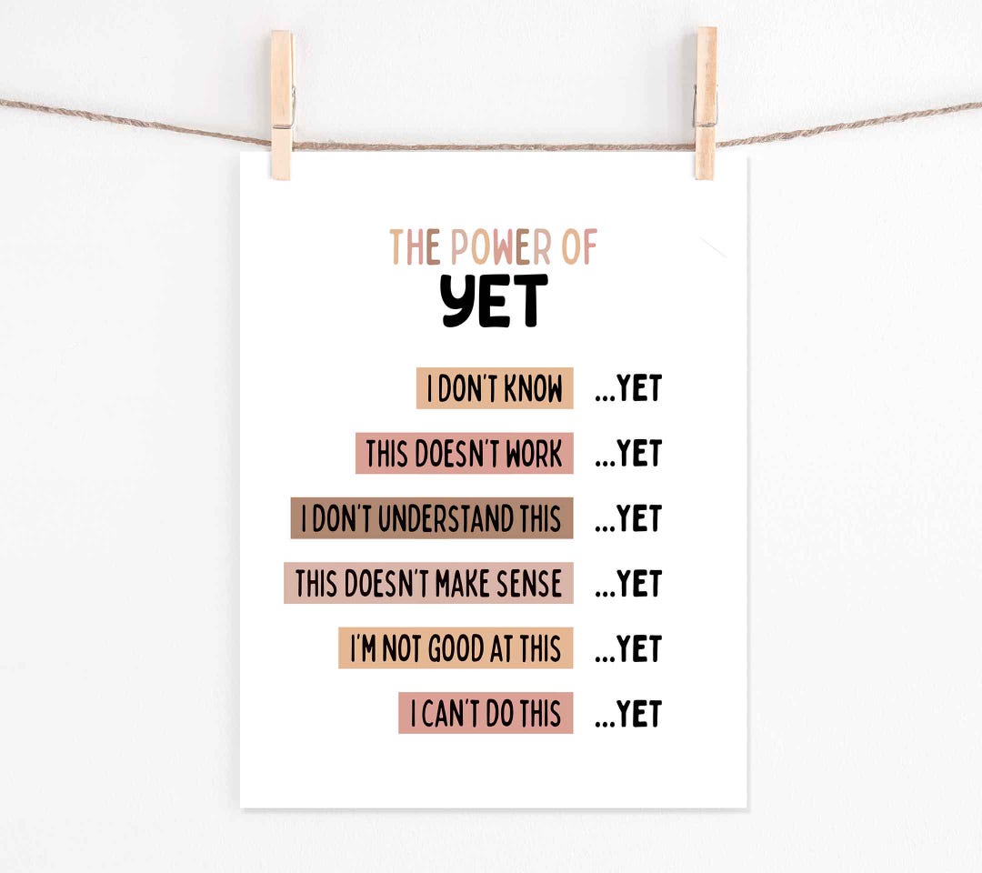 Power of yet Poster Printable BOHO Colors (digital Download) Positive ...