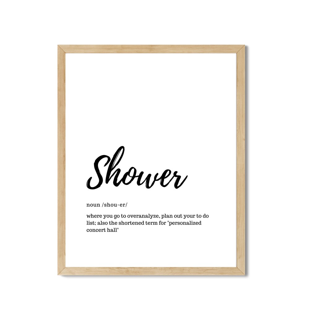 Shower Definition Print Printable Wall Art Family Quote Sign Wall Decor ...