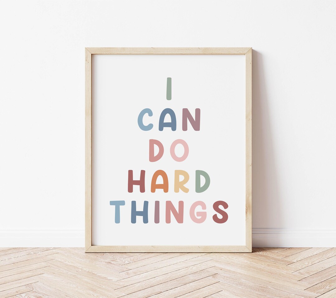 I Can Do Hard Things Printable, Mental Health Therapy Poster for Kids ...