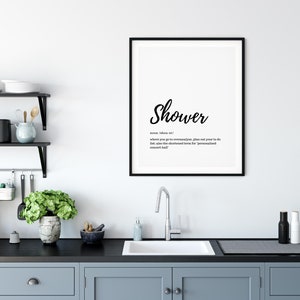 Shower Definition Print Printable Wall Art Family Quote Sign Wall Decor ...