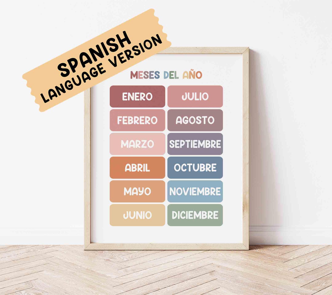 Meses Del Ano: Months of the Year Printable in Spanish (digital Download) - Etsy