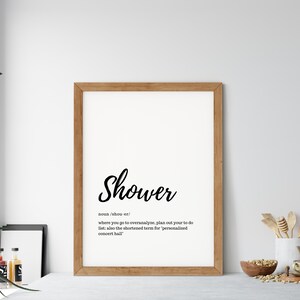 Shower Definition Print Printable Wall Art Family Quote Sign Wall Decor ...