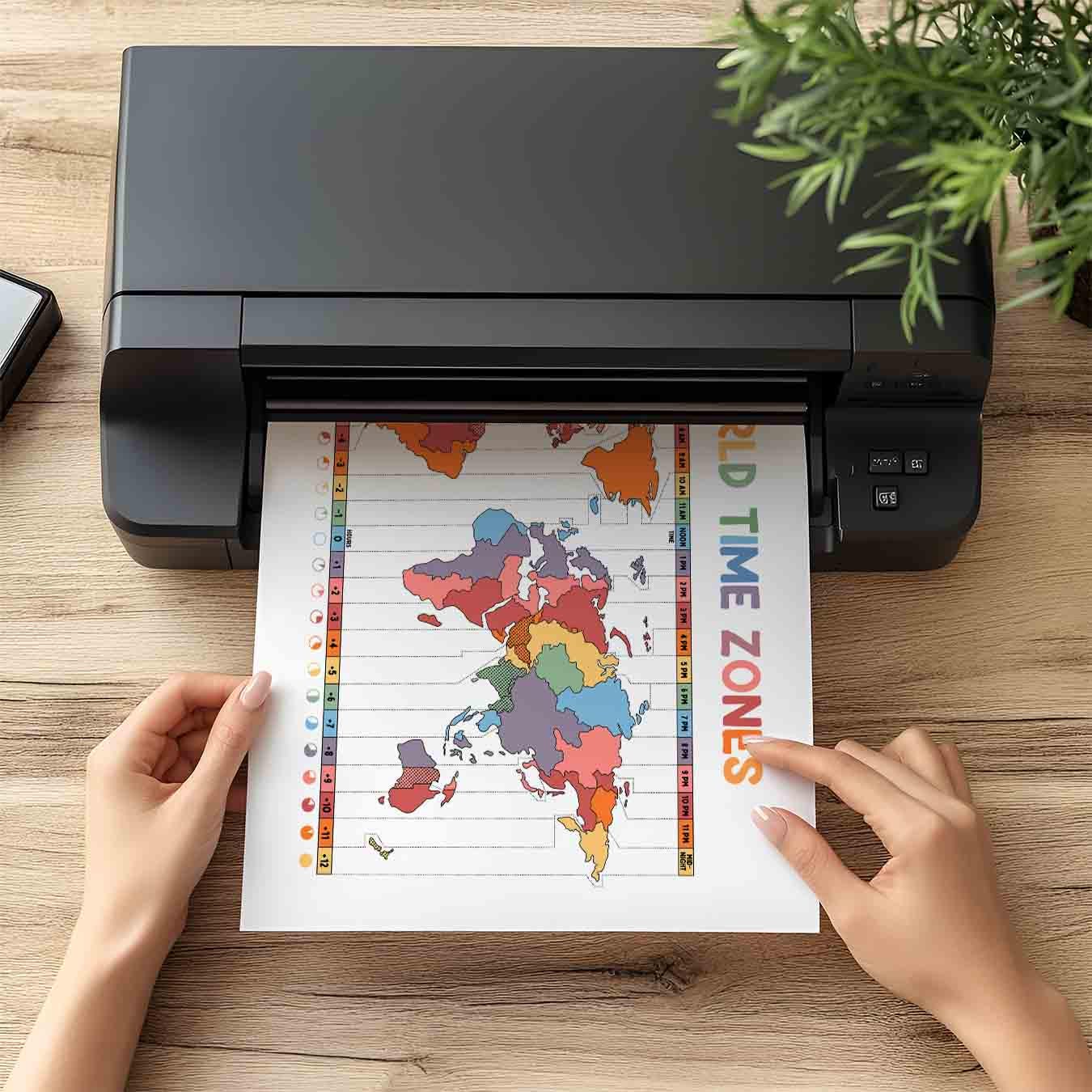 World Time Zones Poster Printable, WHIMSY Colors (digital Download ...
