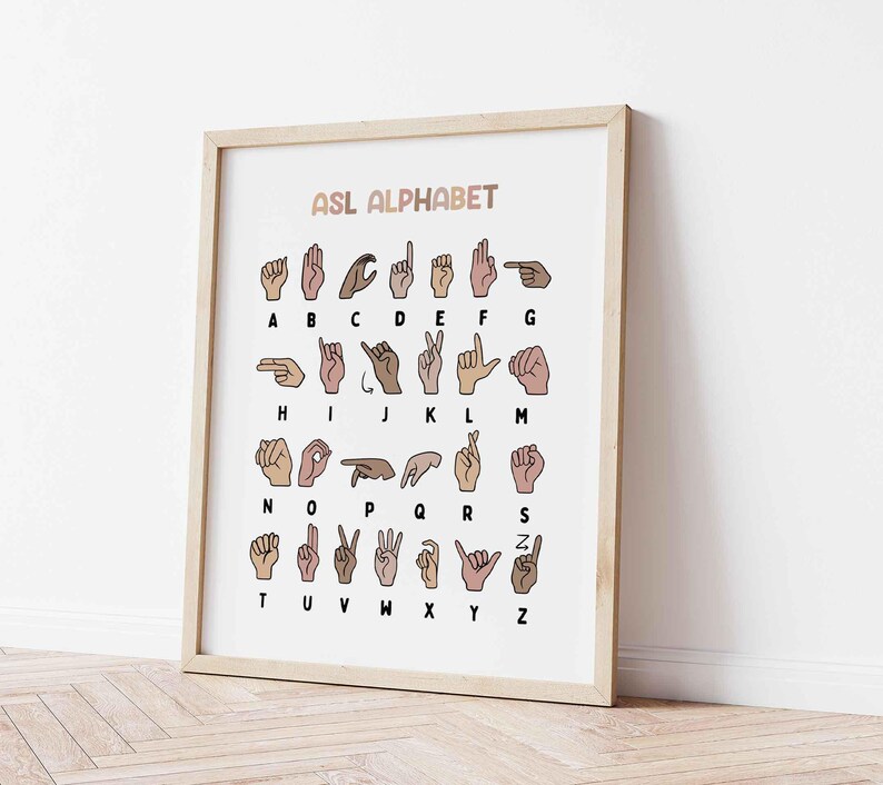 ASL Alphabet Poster BOHO (digital Download) Classroom Decor, American ...
