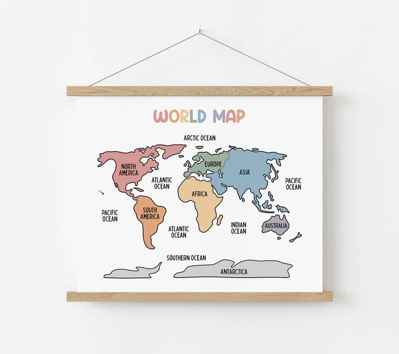 World Map Poster for Kids (digital Download) Classroom Decor - Etsy