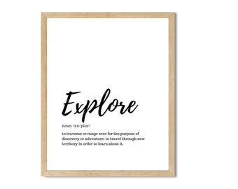 Travel Definition Quote Printable, Typography Art, INSTANT DOWNLOAD ...