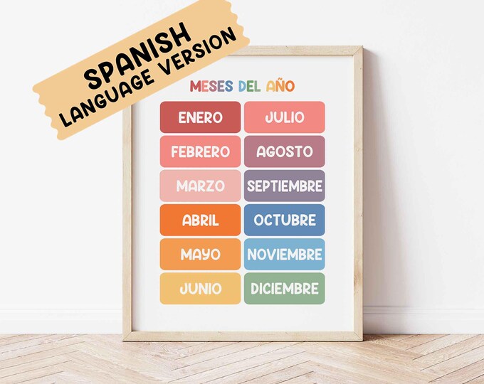 Spanish Months of the Year Teaching Printable Resources Classroom ...