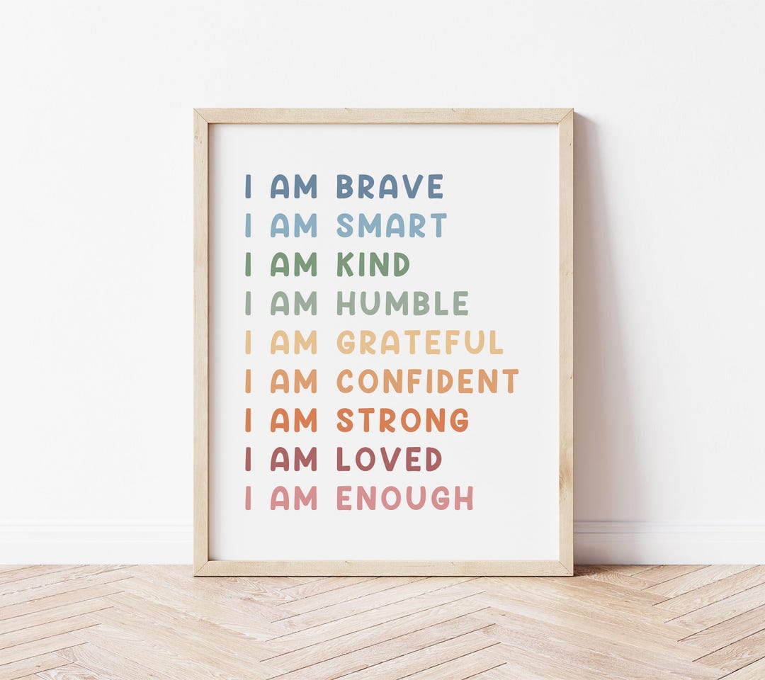 I Am Brave Poster Printable, Kids Affirmation Poster (digital Download ...