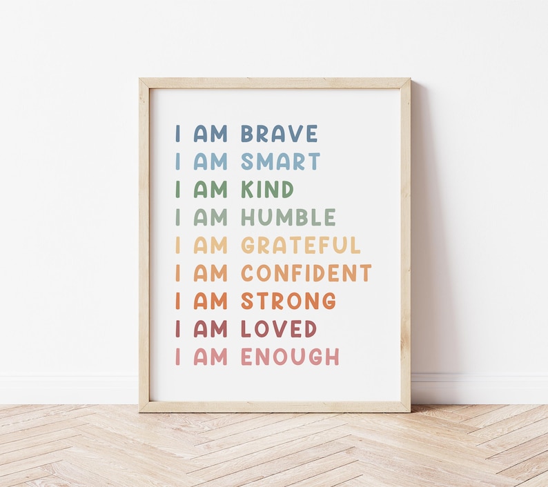 I Am Brave Poster Printable, Kids Affirmation Poster (digital Download ...
