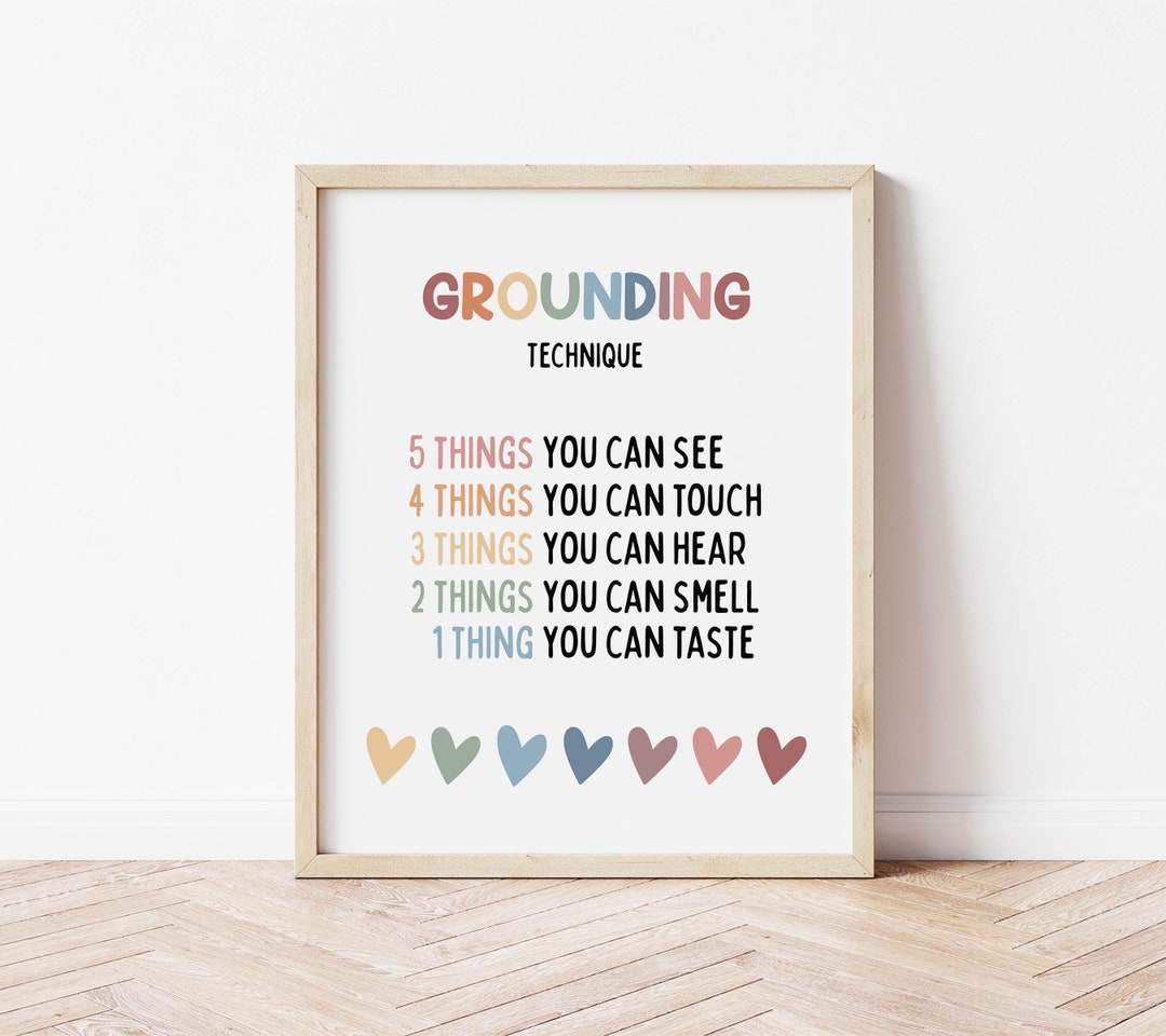 Grounding Technique Poster | Therapy Poster | Feelings Poster | Self ...