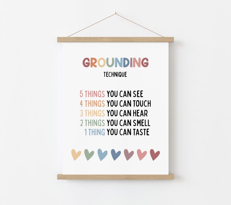Grounding Technique Poster | Therapy Poster | Feelings Poster | Self ...
