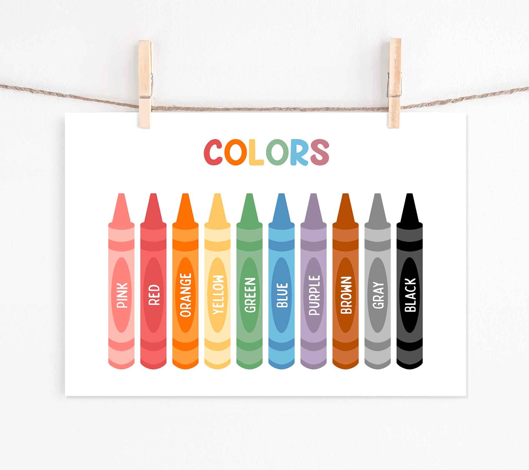 Colors Poster BRIGHT, Homeschool Wall Art, Learn Colors Classroom Decor ...