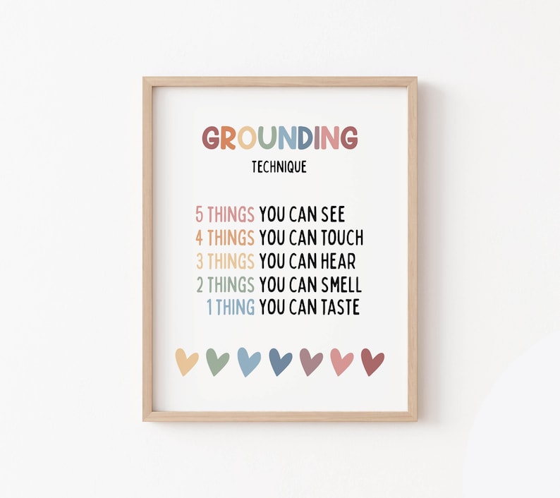 Grounding Technique Poster | Therapy Poster | Feelings Poster | Self ...
