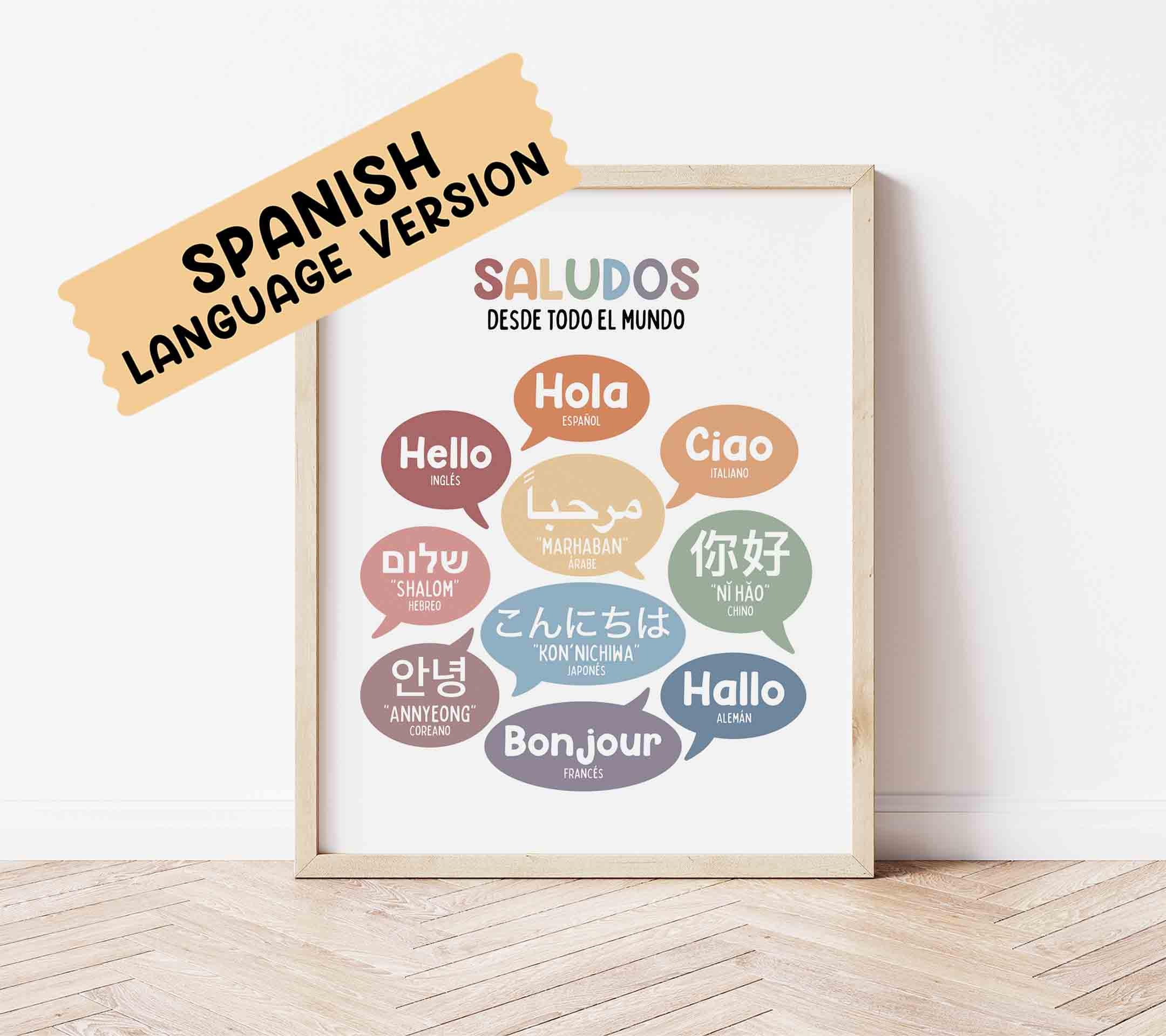 Saludos Greetings From Around the World Poster, Homeschool Wall Art ...