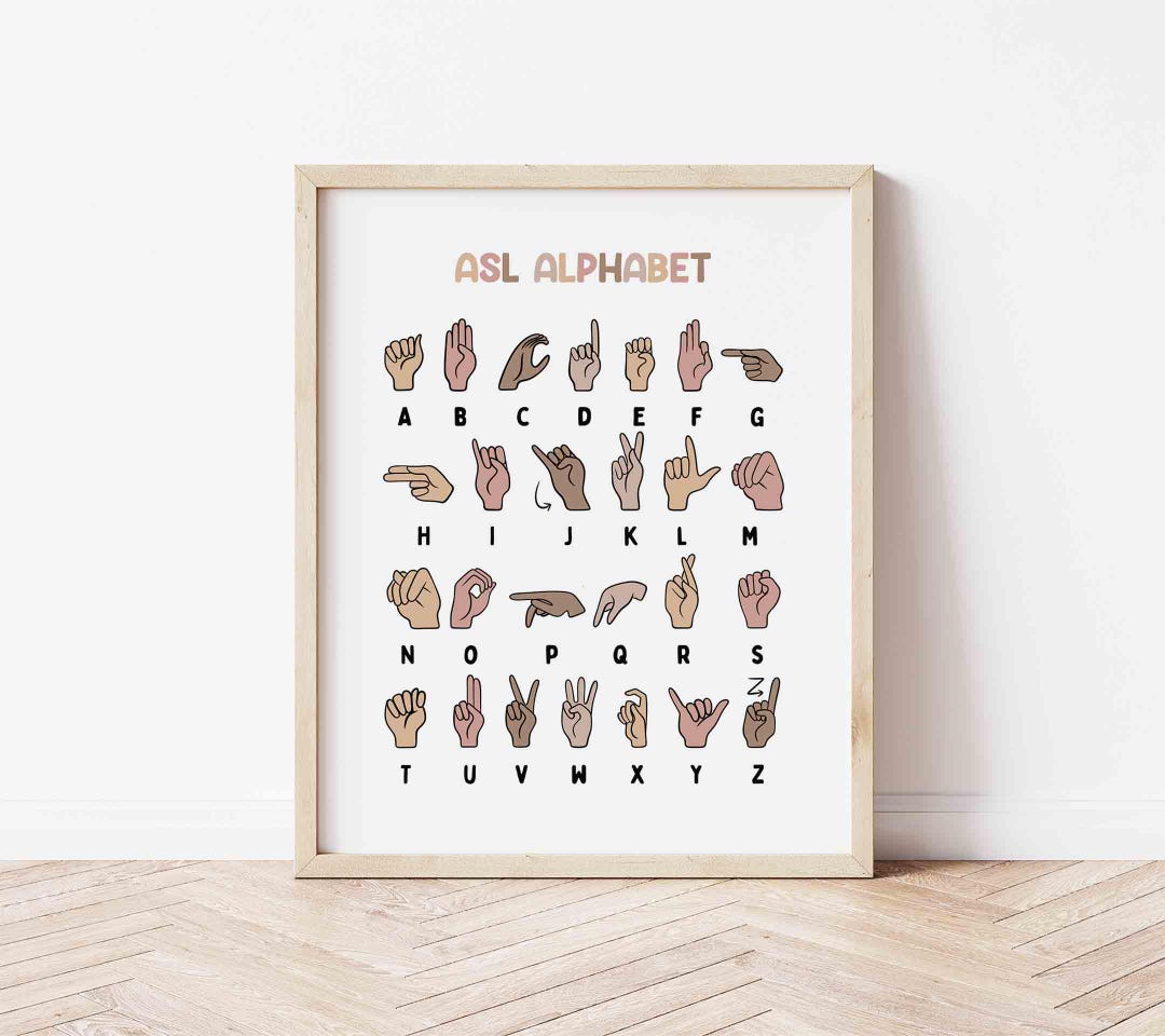 ASL Alphabet Poster BOHO (digital Download) Classroom Decor, American ...