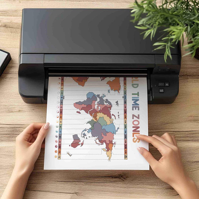 World Time Zones Poster Printable (digital Download) Educational ...