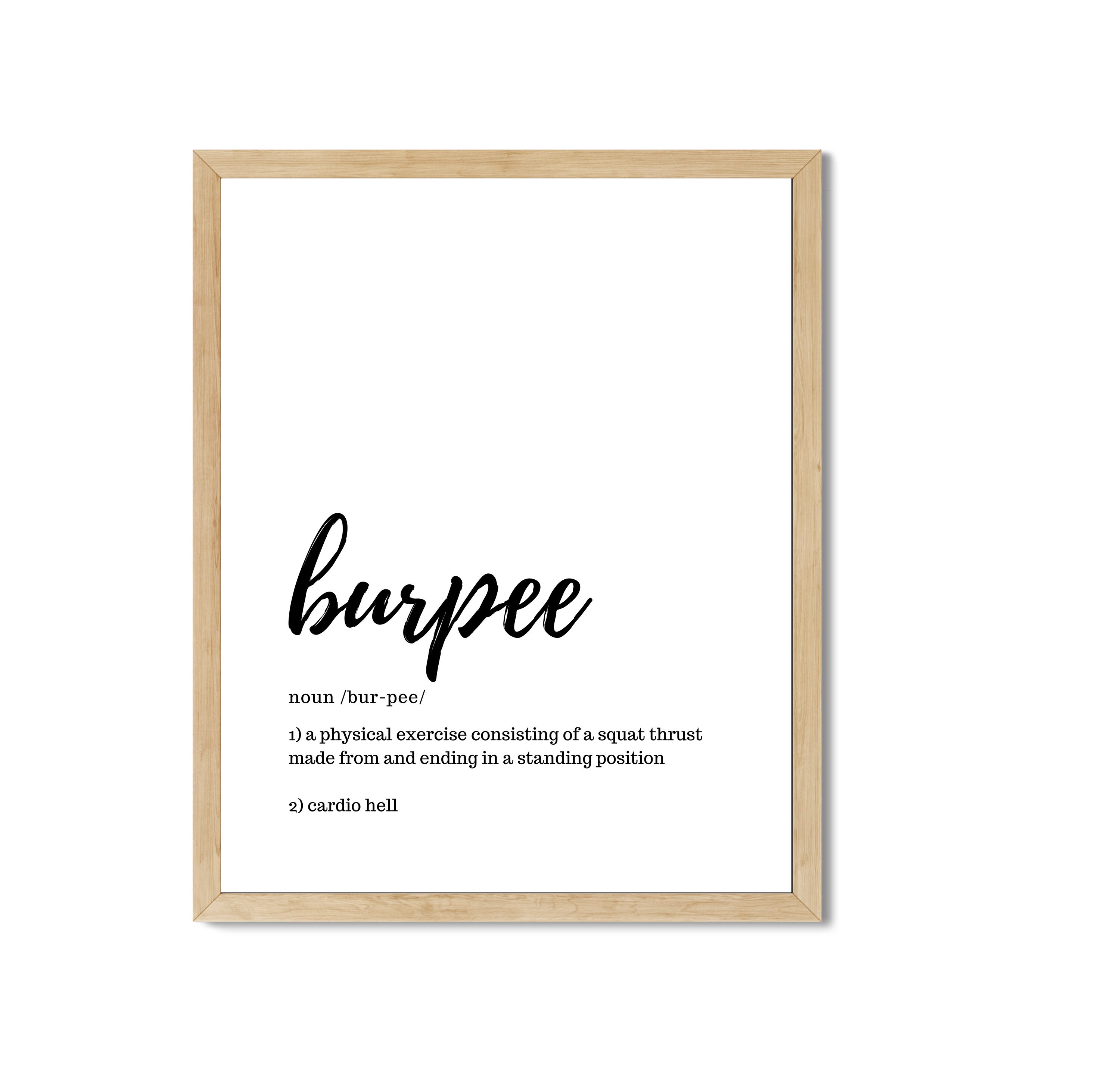 Burpee Definition Quote Print Printable Home Decor Art Gym - Etsy