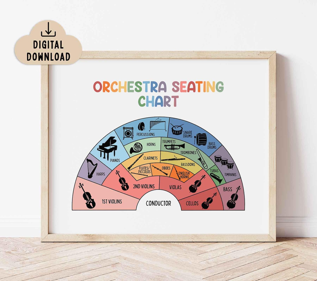 Orchestra Seating Chart Printable, BRIGHT (digital Download ...