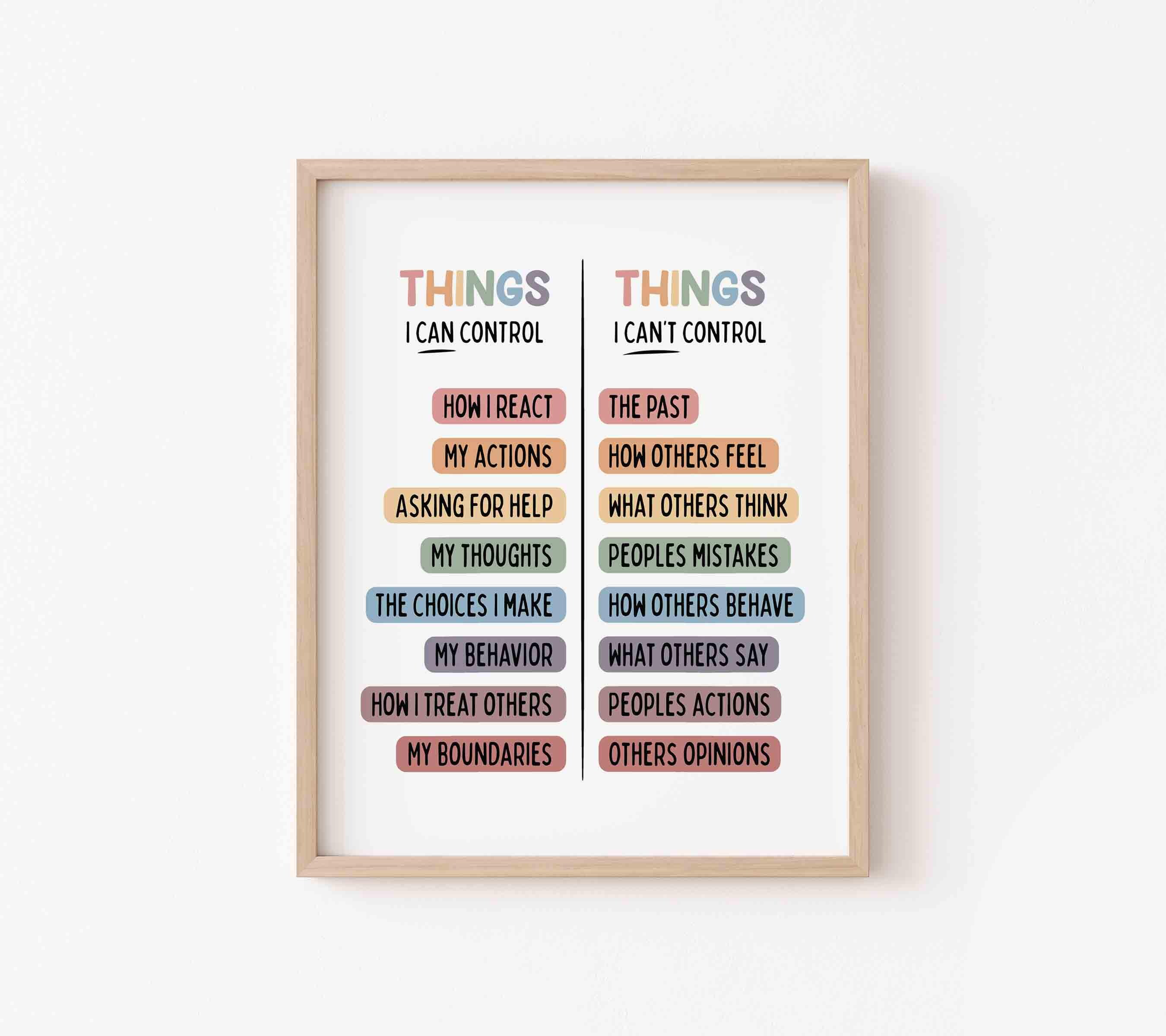 Things I Can Control Poster | Therapy Poster | Children's Poster | Self ...