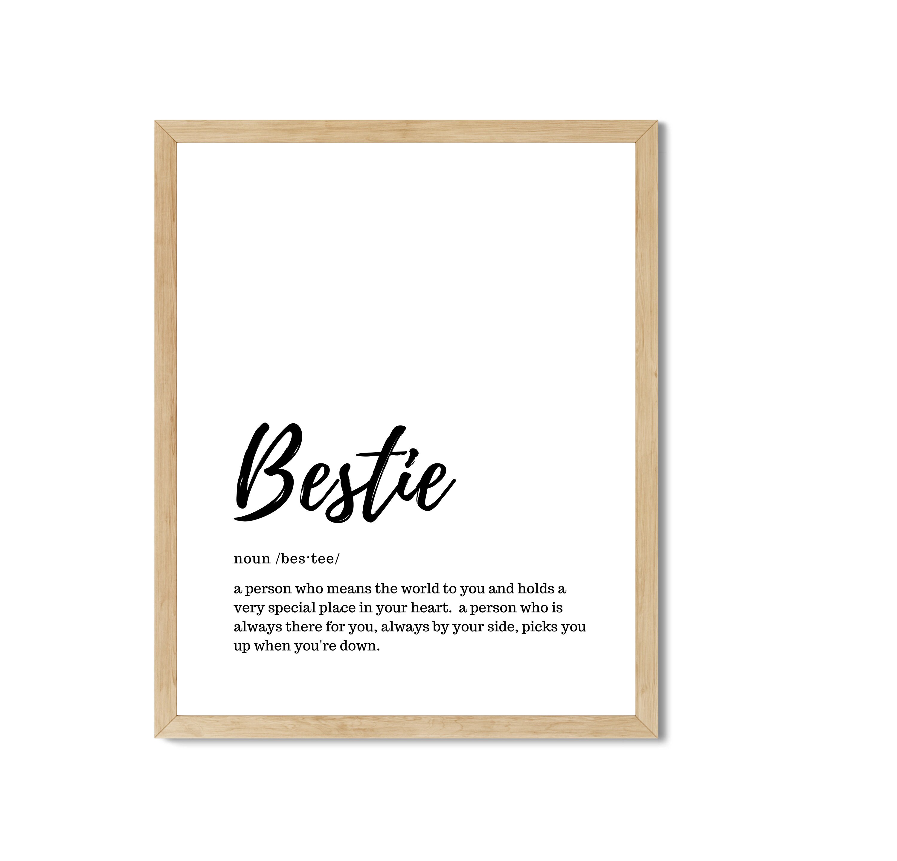 Bestie Definition Best Friend Printable Art Printable Home Decor Wall ...