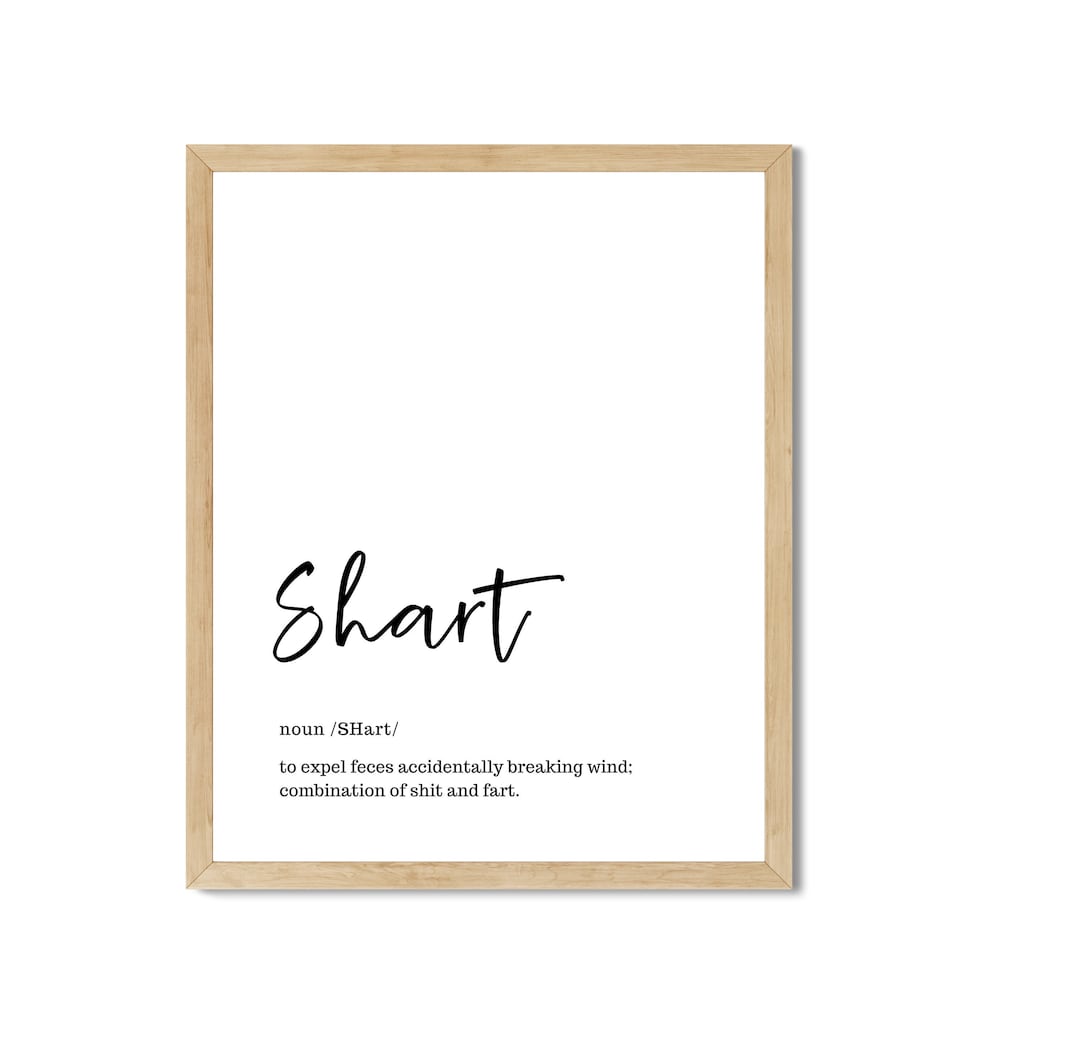 Shart Definition Printable Bathroom Decor Instant Digital Download Wall ...