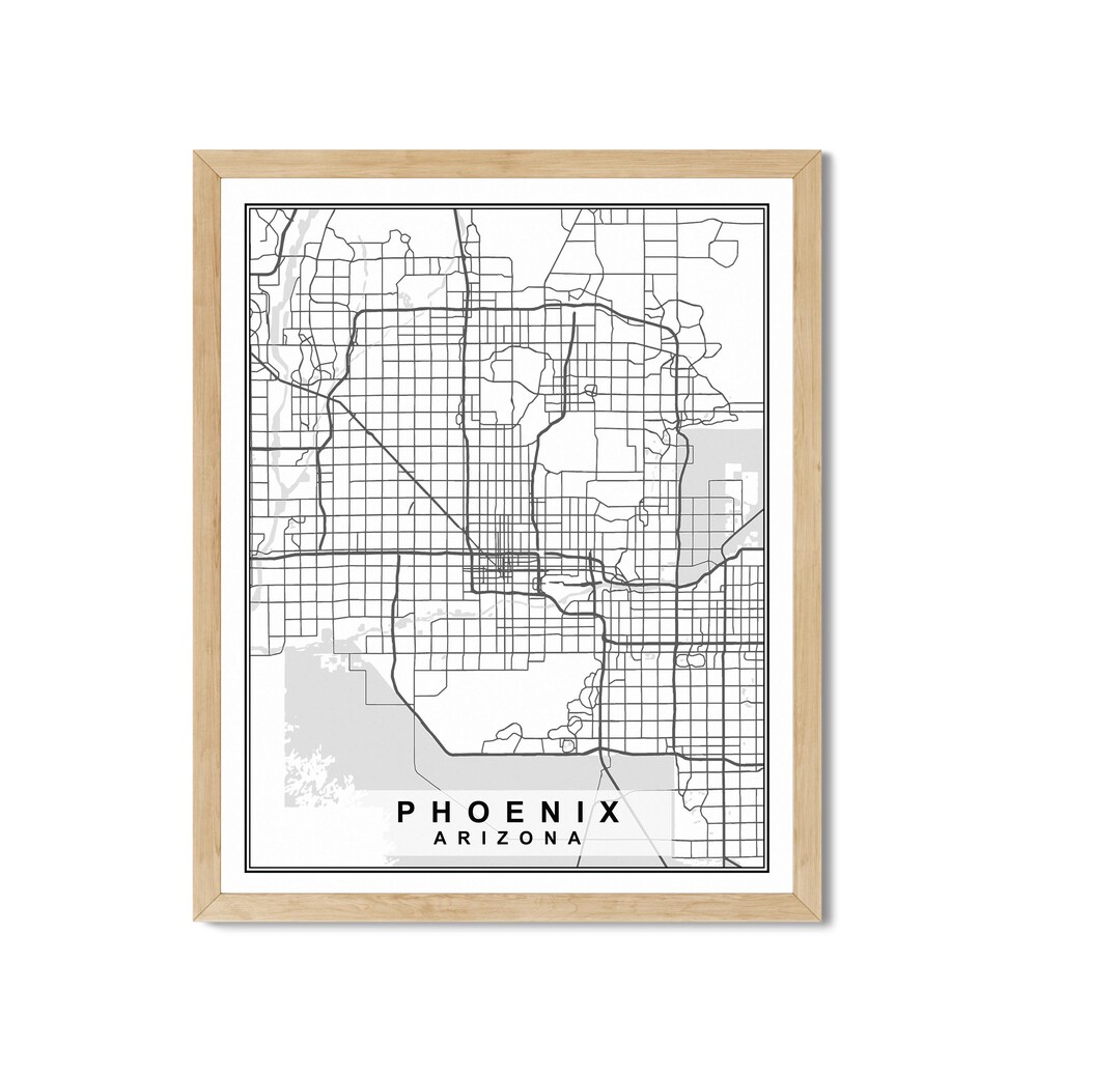 Phoenix City Map Instant Digital Download Phoenix Arizona Gift for ...