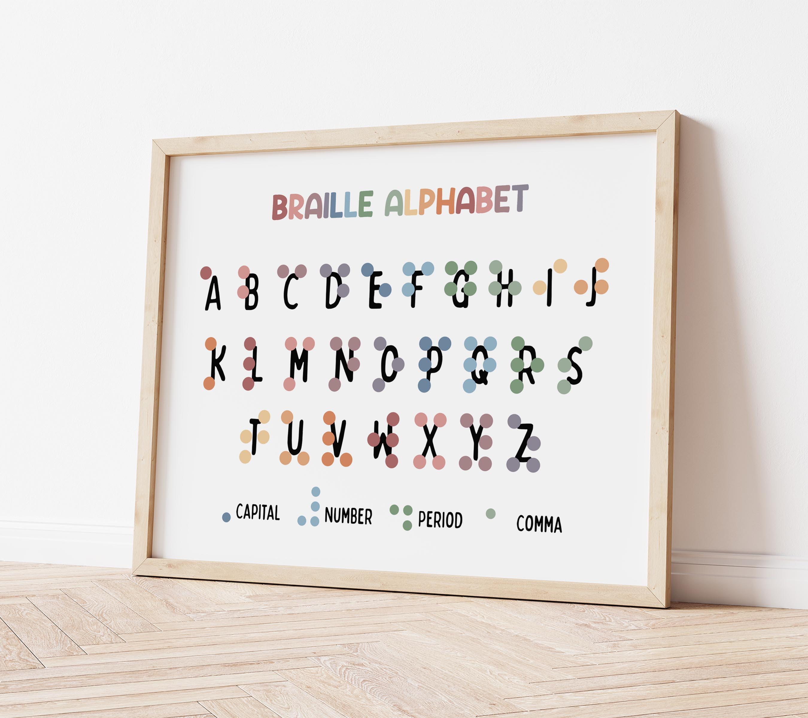 Braille Alphabet Poster | Homeschool Wall Art | Classroom Decor | Blind ...