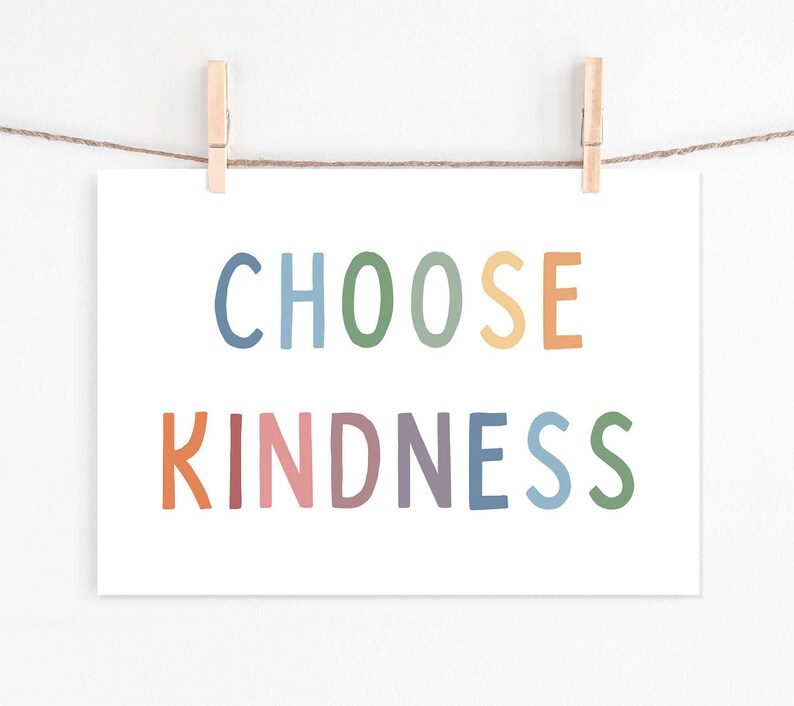 Choose Kindness Poster | Therapy Poster | Feelings Print | Self ...