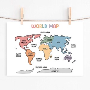 World Map Poster for Kids (digital Download) Classroom Decor - Etsy