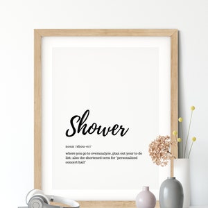 Shower Definition Print Printable Wall Art Family Quote Sign Wall Decor ...