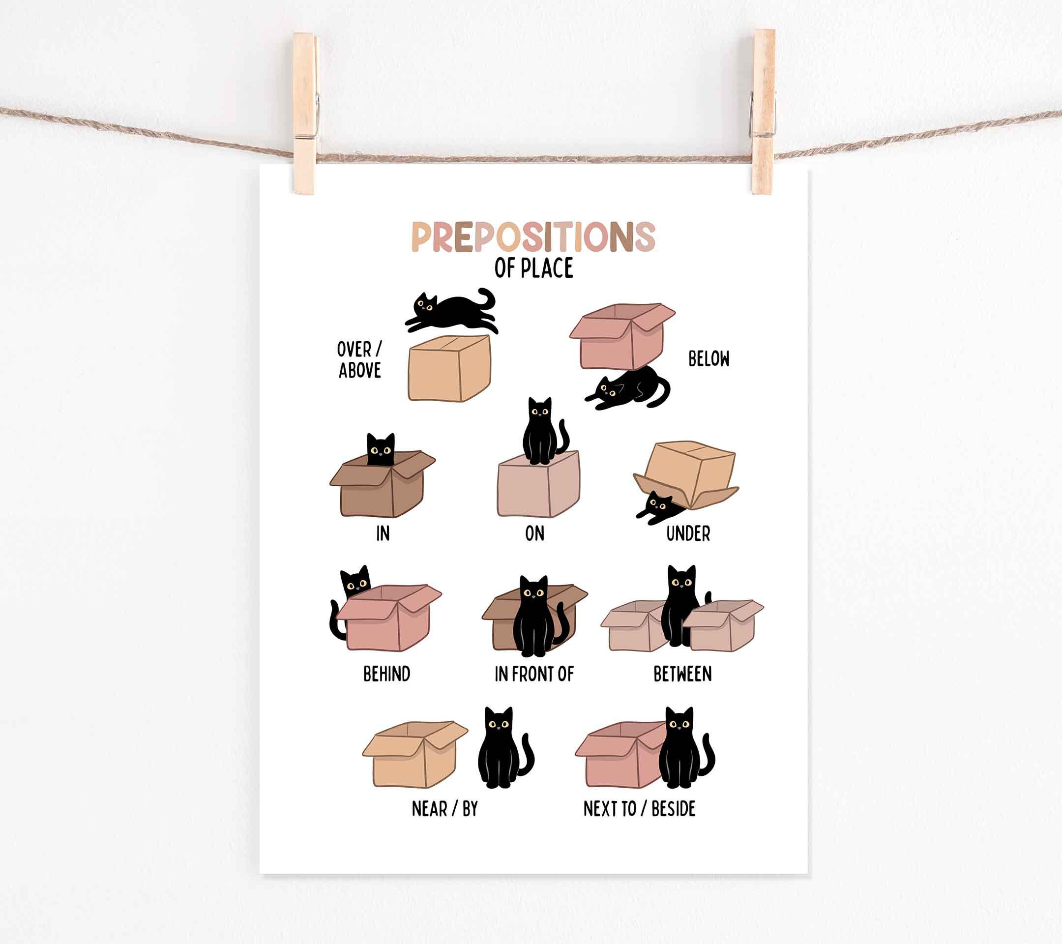 Prepositions of Place Poster BOHO | Homeschool Wall Art | Classroom ...