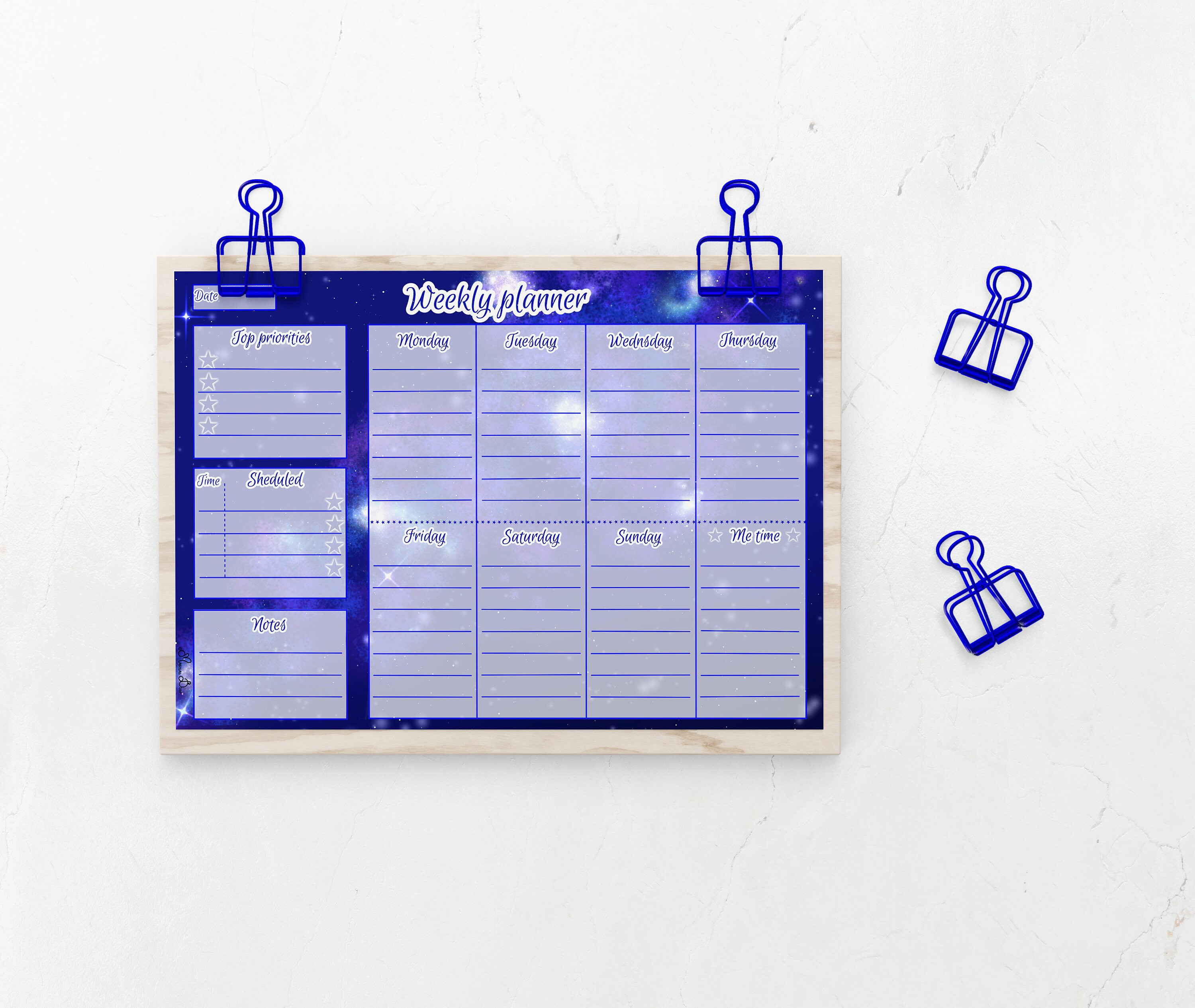 Printable Galaxy Weekly Planner,digital Weekly Planner,weekly to Do ...