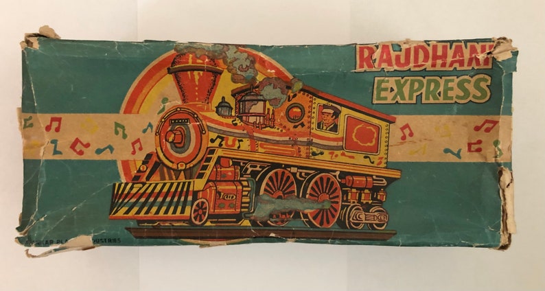 RARE 1950's Tin Friction "rajdhani Express" Train Engine Toy W ...
