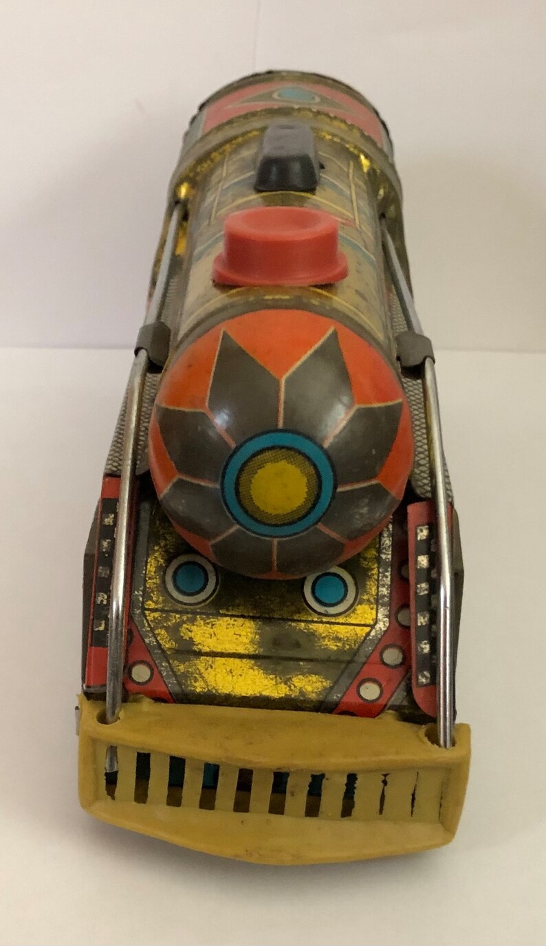 RARE 1950's Tin Friction "rajdhani Express" Train Engine Toy W ...