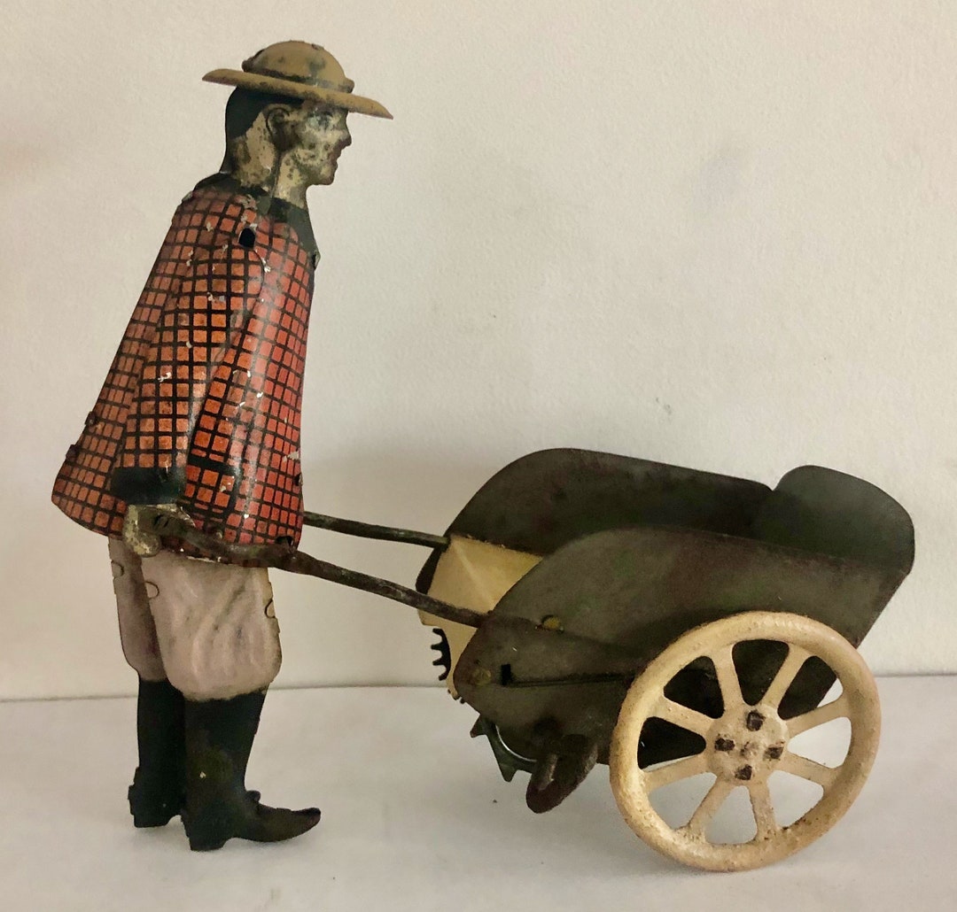 C. 1920' Girard Model Works "farmer Boy" Lithographed Tin Wind-up ...