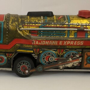 RARE 1950's Tin Friction "rajdhani Express" Train Engine Toy W ...