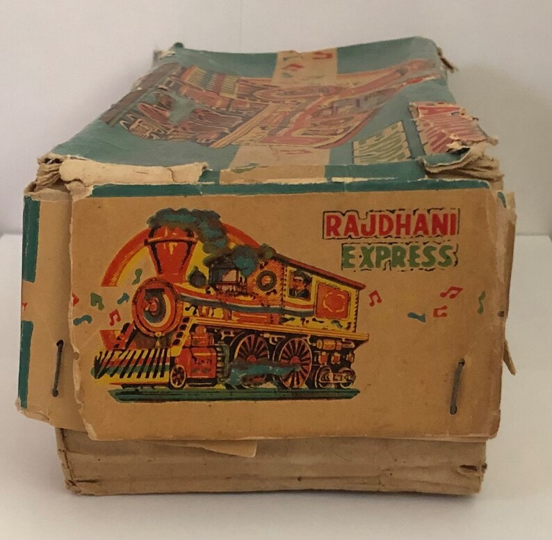 RARE 1950's Tin Friction "rajdhani Express" Train Engine Toy W ...