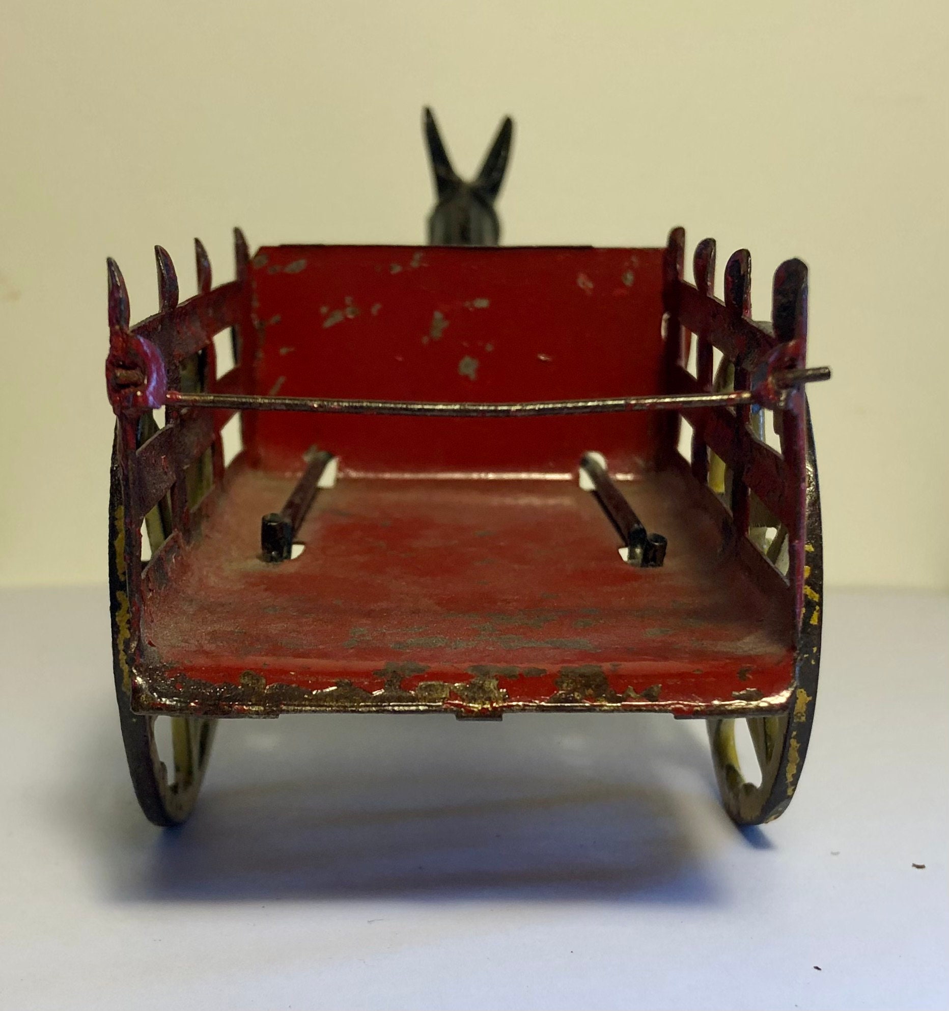 RARE Early 1920's Tin & Cast Iron Donkey Drawn "dray W/ Star Wheels ...