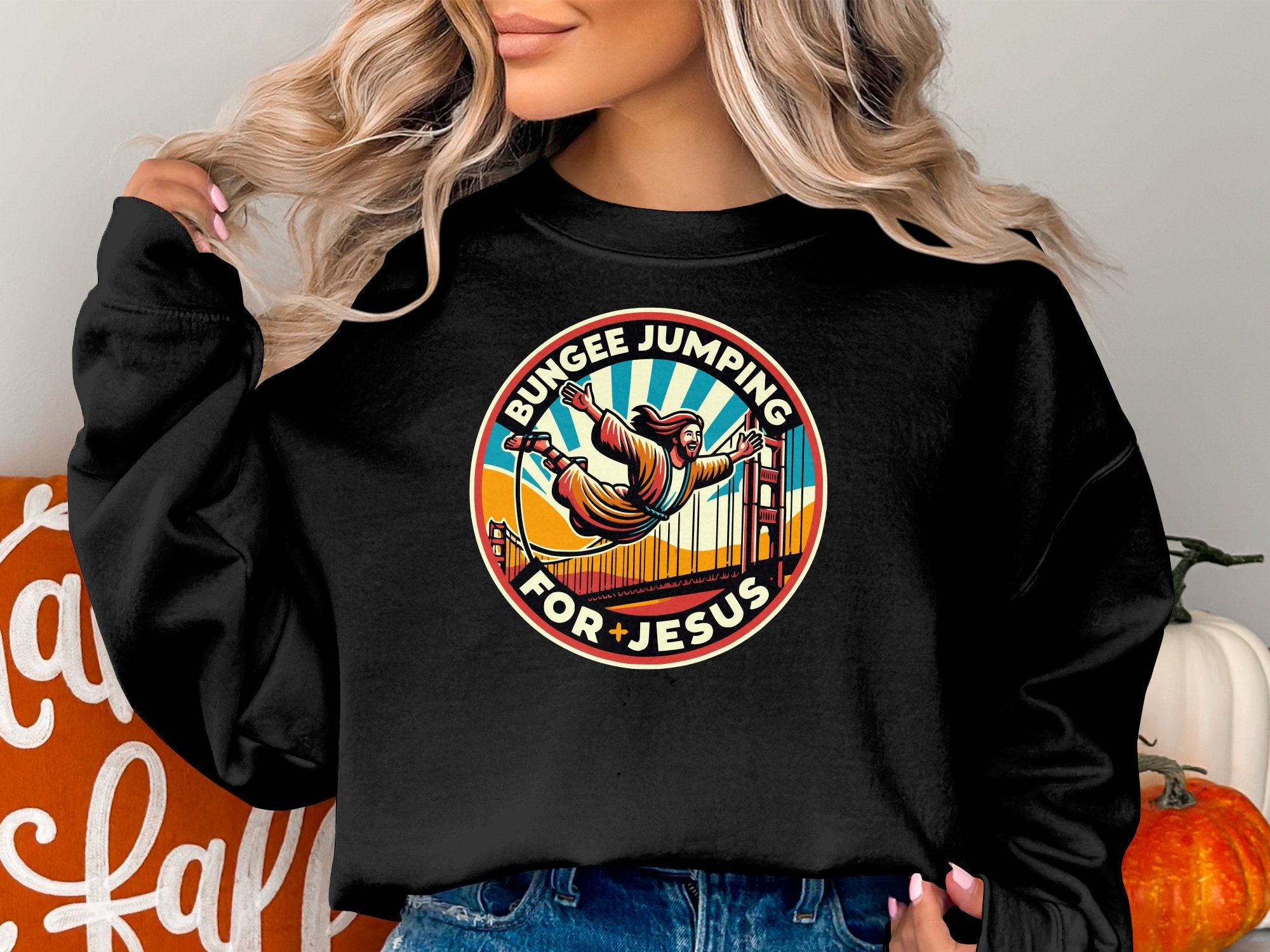 Bungee Jumping for Jesus Extreme Sports Sweater Funny Religion - Etsy