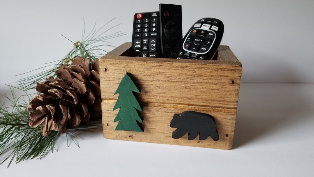 Remote Control Holder, Bear Remote Control Holder, Wood Remote Control ...