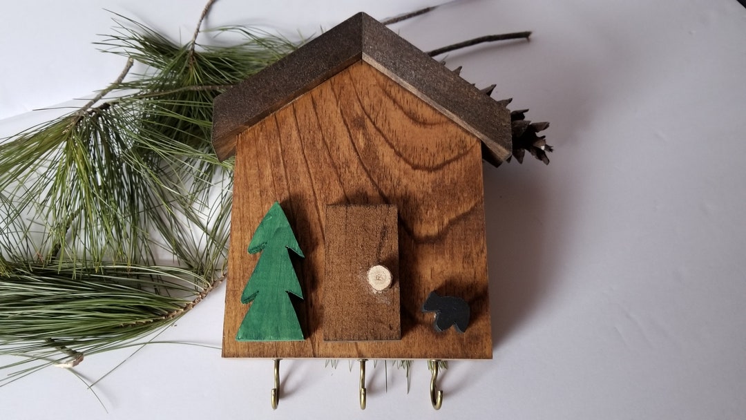 Key Rack, Wood Key Rack, Cabin Key Rack, Small Key Rack, Bear Key Rack ...