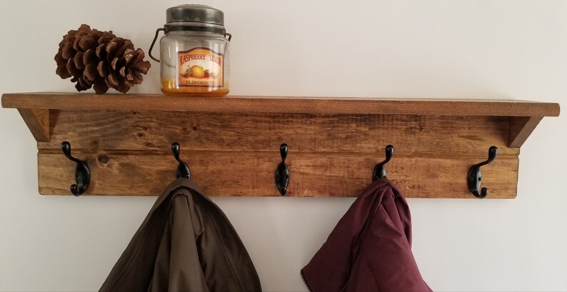 30 Coat Rack Rustic Coat Rack With Shelf Wood Coat - Etsy
